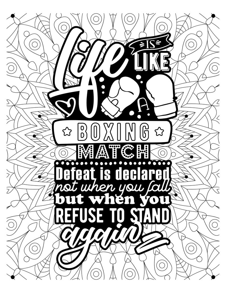 Inspirational Quotes Motivational Coloring Pages Isolation | Etsy