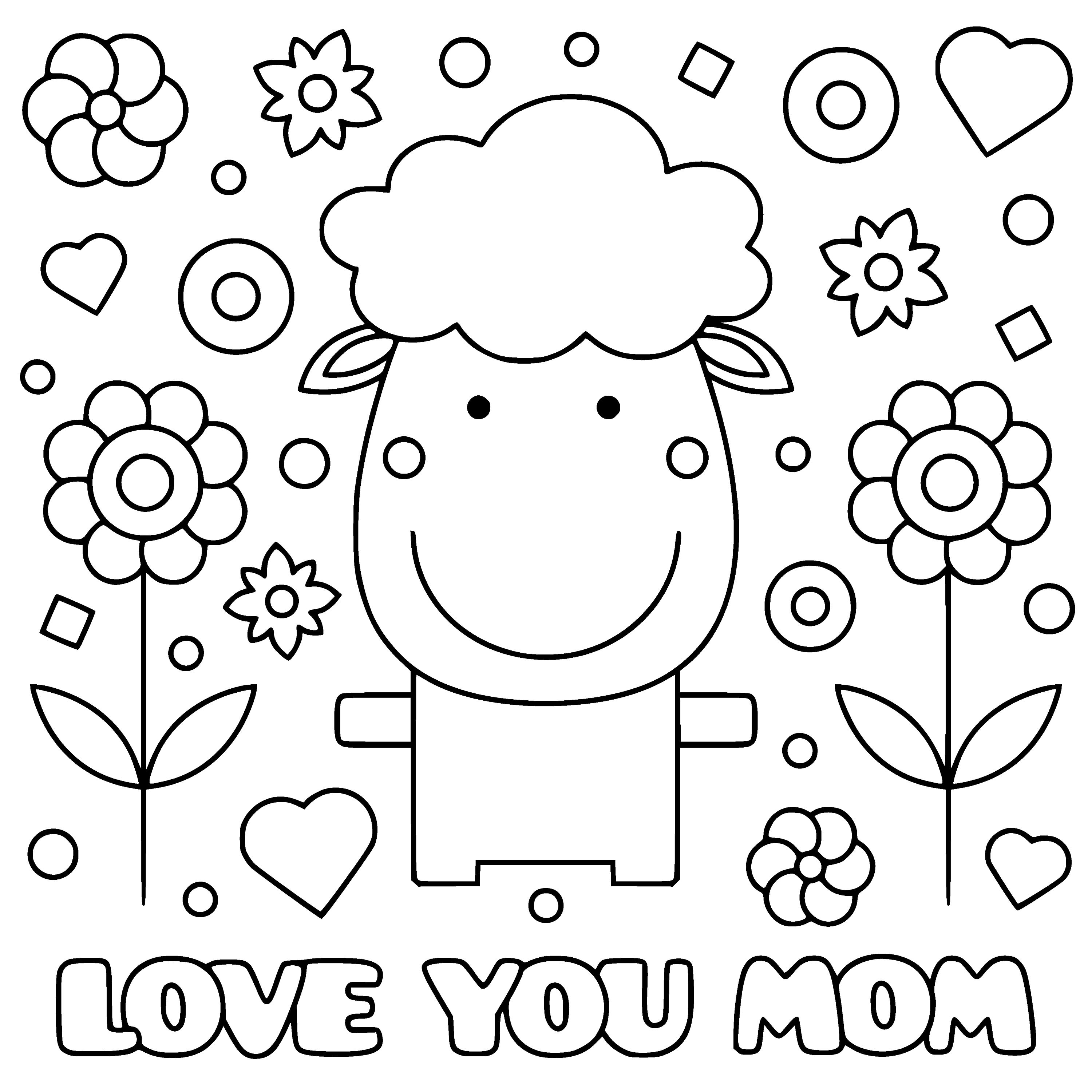 Printable Cards for Mom, Digital Coloring, I Love Mom Cards, Mom ...
