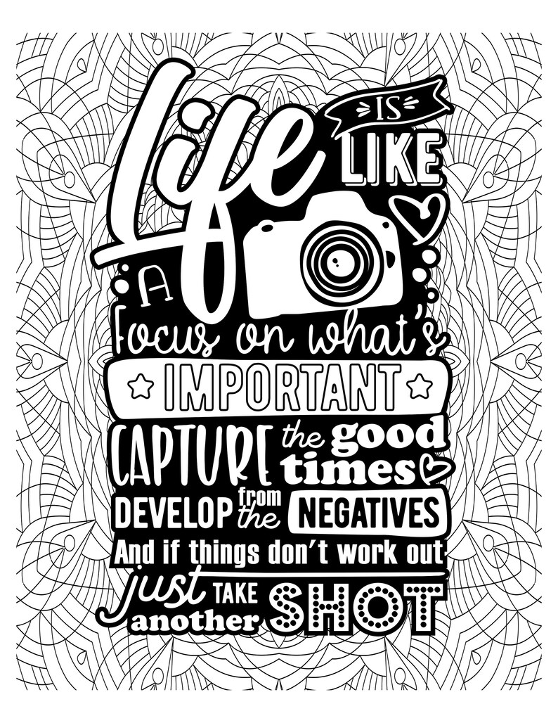 Inspirational Quotes Motivational Coloring Pages Isolation - Etsy