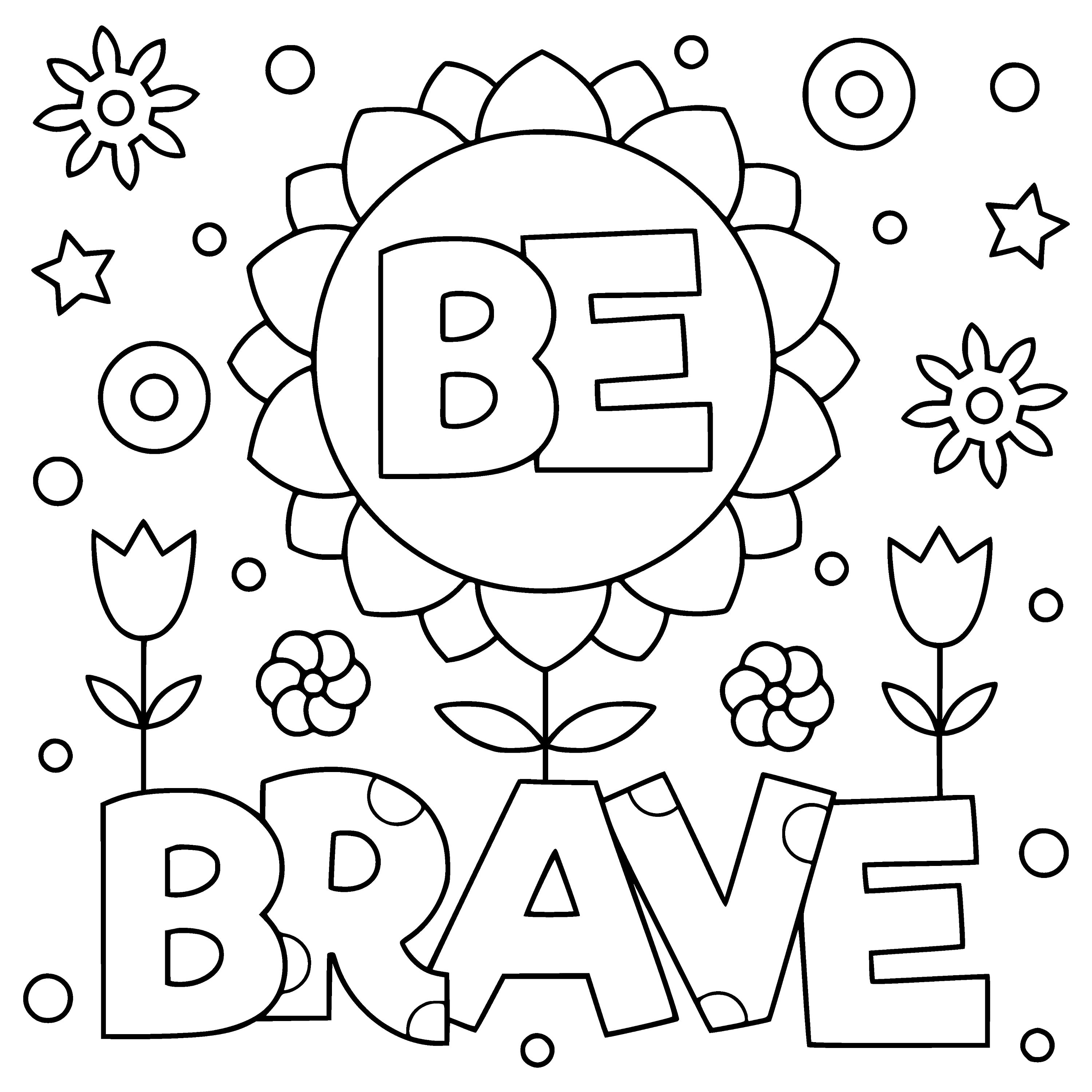 Inspirational PDF Coloring Pages, Positive Message Printable, Self ...