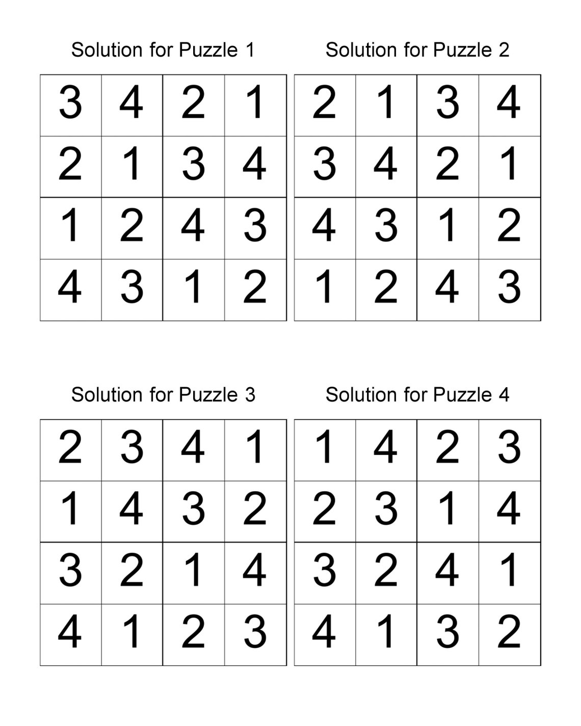 Sudoku for Kids or Beginners, Easy 4x4 Sudoku, 100 Puzzles With ...