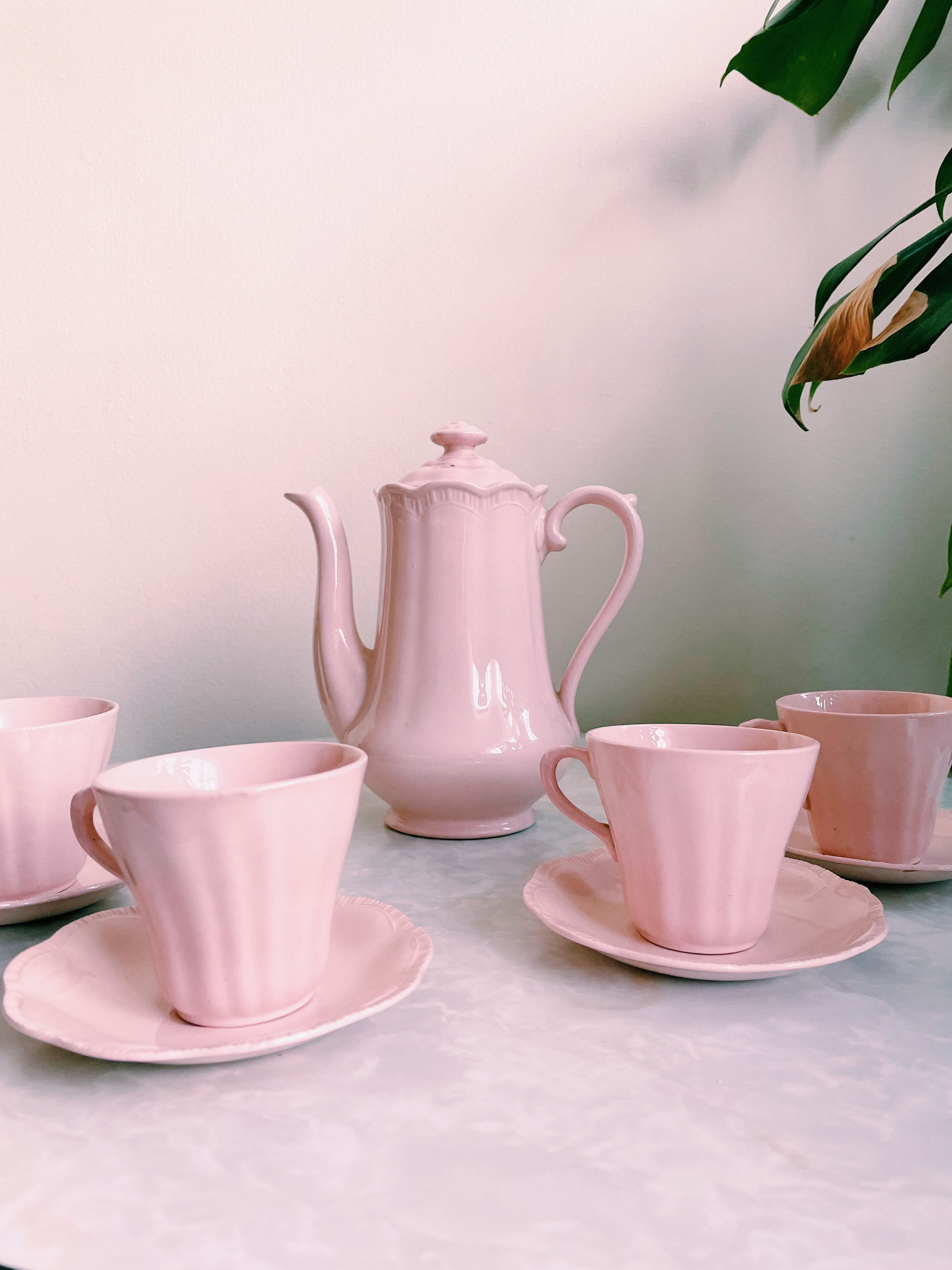 J & G Meakin Pink Rosa Sol Small Coffee Pot Set - Etsy