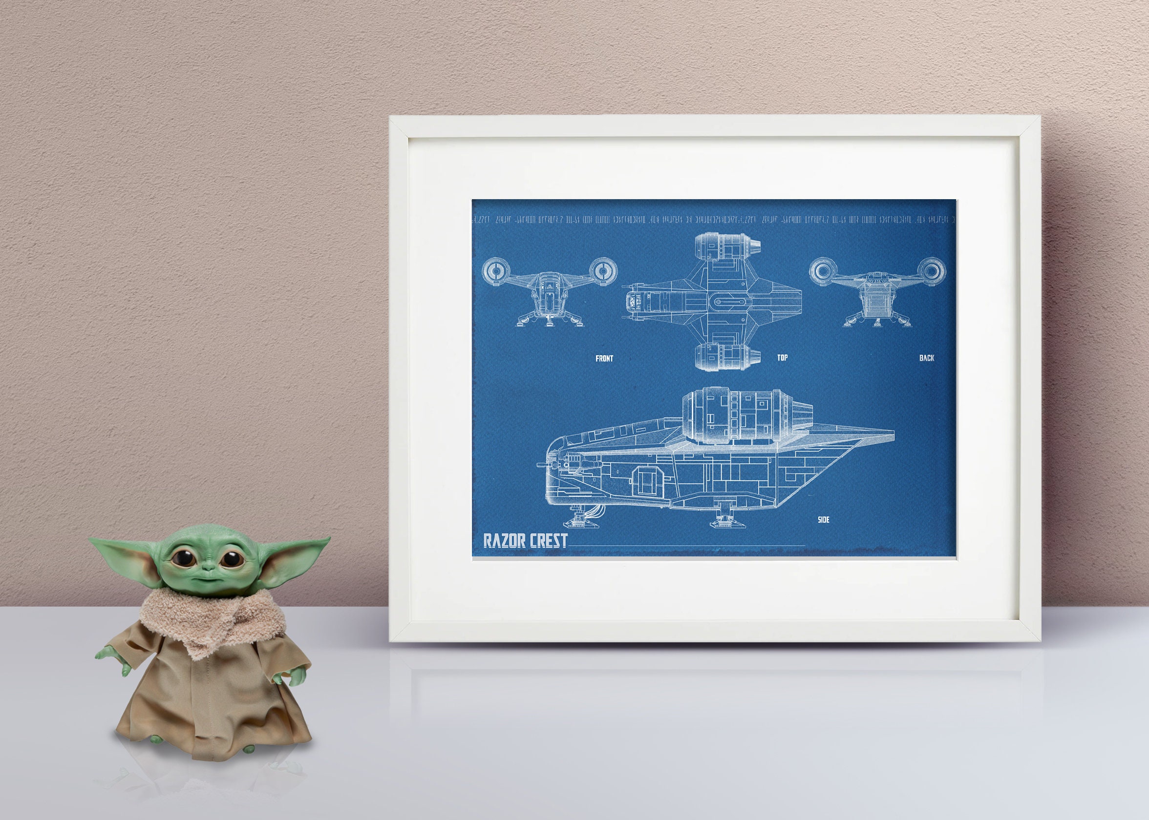 Spray Paint Mandalorian Rasor Crest blueprint 8x10 Art & Collectibles ...