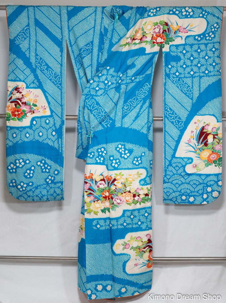Shiny Light Blue Furisode Traditional Formal Japanese - Etsy