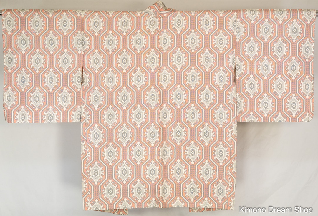 Raw Silk Shiro Oshima Tsumugi Haori for Women With Abstract Kikkou ...