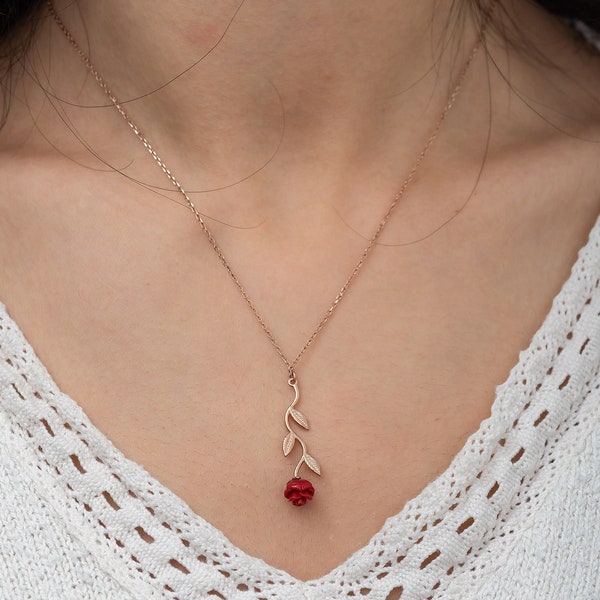 Rose Necklace - Etsy