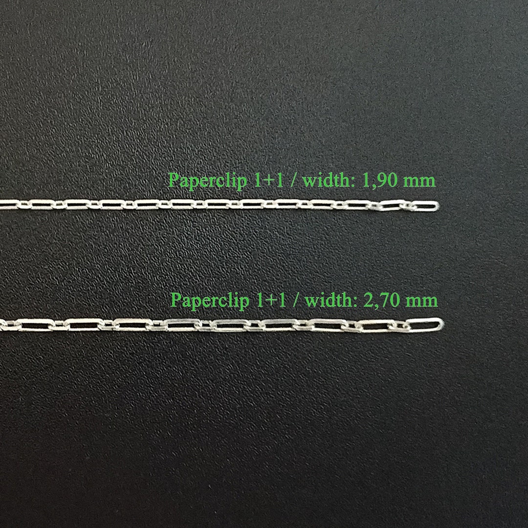 925 Sterling Silver Unfinished Paperclip Chain, Silver Paper Clip Link Chain, Paperclip 11 Chain ...