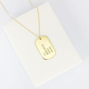 Custom Army Tag Necklace, Military Tag Necklace, Engraved Soldier Tag ...