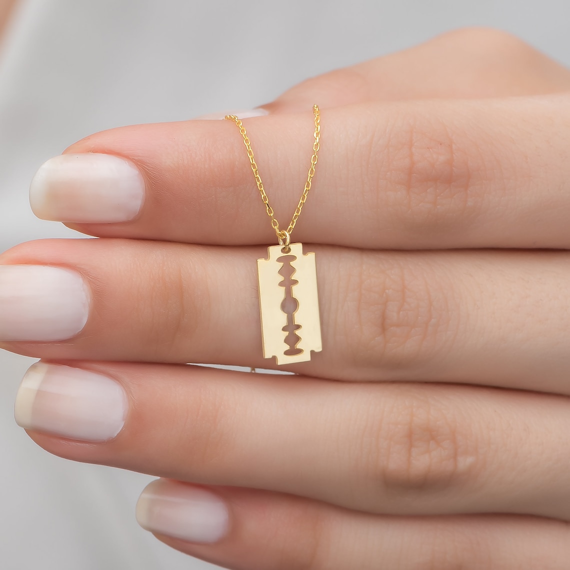 Razor Blade Necklace Gold Razor Blade Pendant Silver Razor - Etsy
