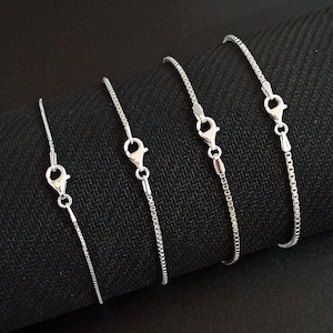 925 Sterling Silver Square Box Chain Bracelet - Men & Women - Etsy