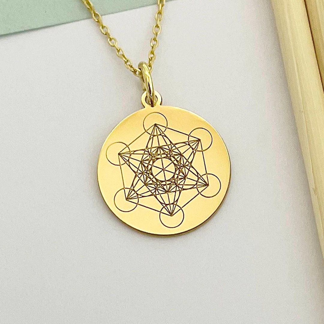 14k Gold Metatron's Cube Necklace: Personalized Sacred Geometry Pendant ...