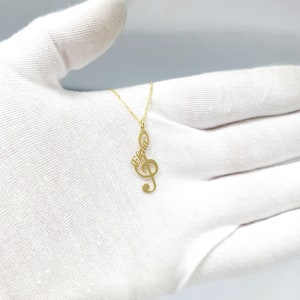 Personalized Treble Clef Necklace, Music Note Necklace With Name ...