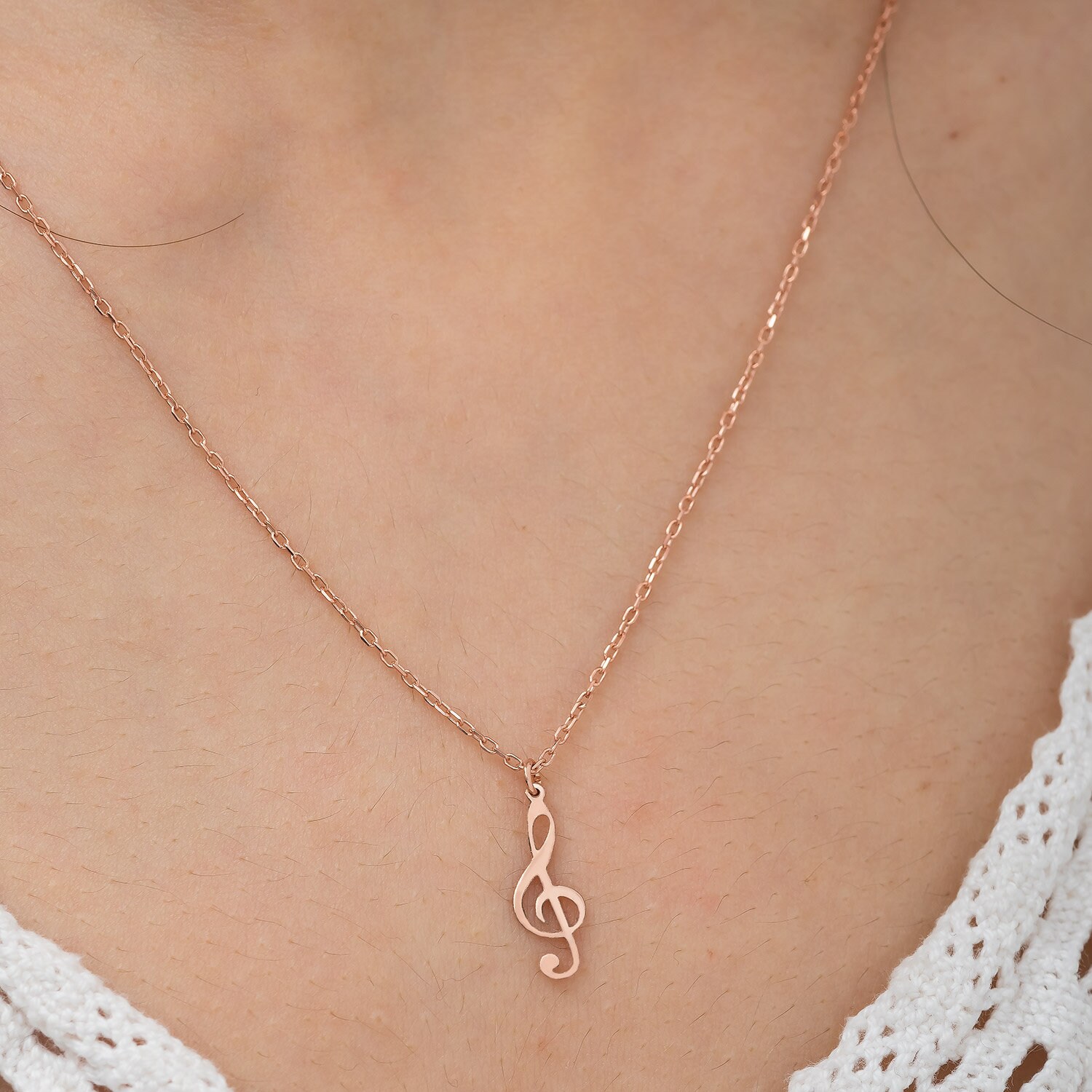 Treble Clef Necklace Treble Clef Jewelry Music Note Pendant - Etsy