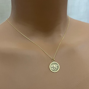 14k Solid Gold Eye of Horus Necklace: Personalized Egyptian Jewelry - Etsy