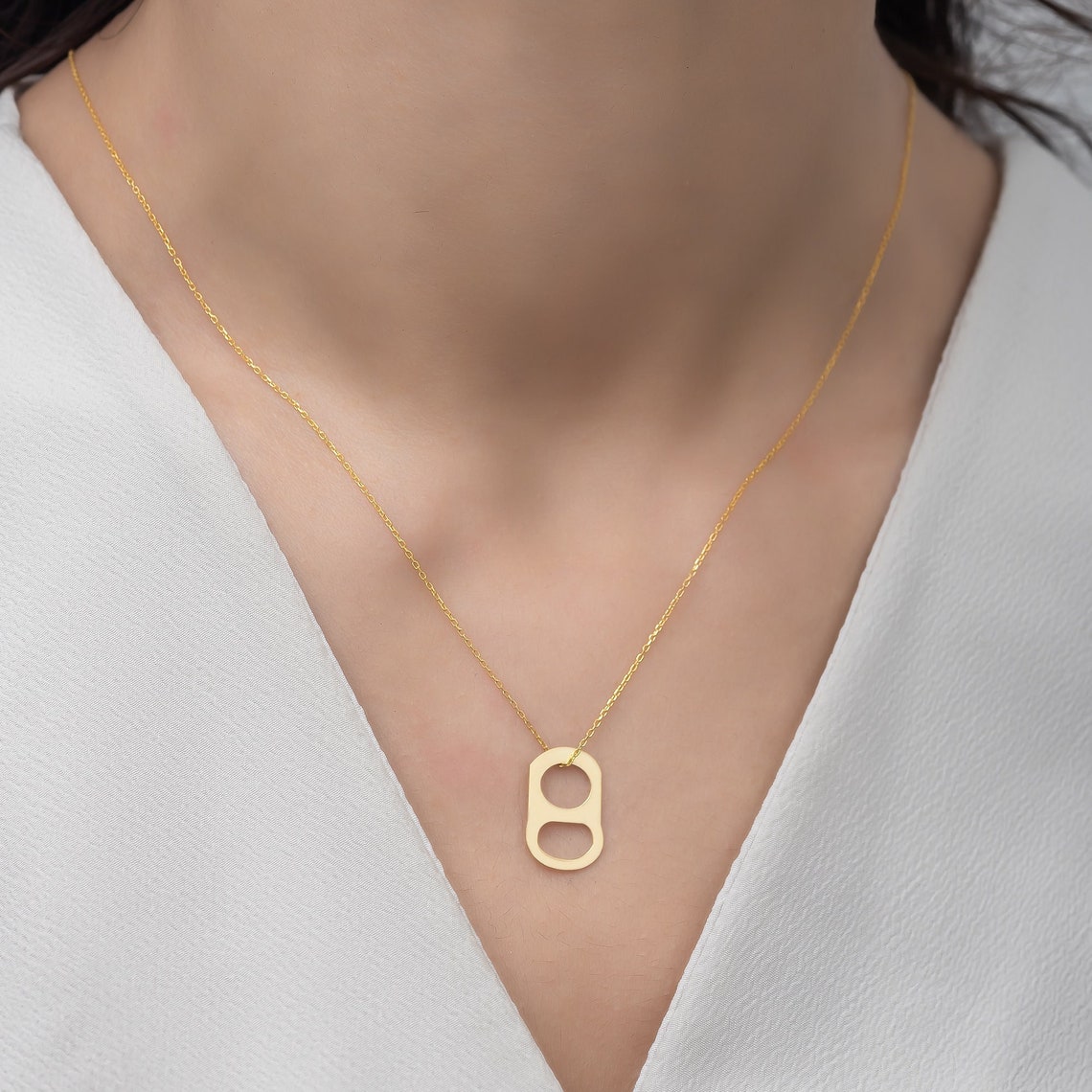 Sterling Silver Ring Pull Necklace: Soda Tab Pendant - Etsy