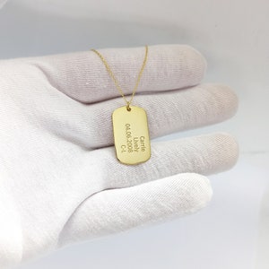 Custom Army Tag Necklace, Military Tag Necklace, Engraved Soldier Tag ...