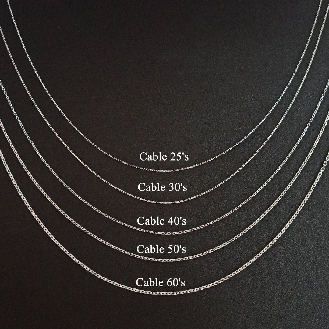 Cable Chain Necklace 925 Sterling Silver, Cable Chain for Pendant ...