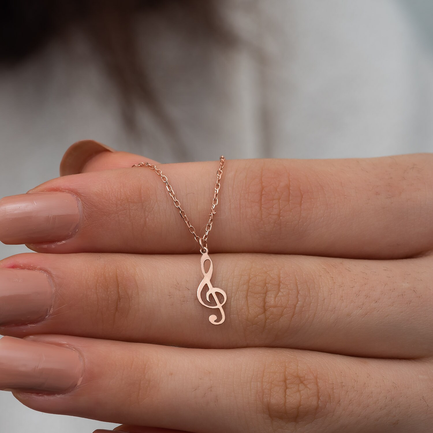 Treble Clef Necklace Treble Clef Jewelry Music Note Pendant - Etsy