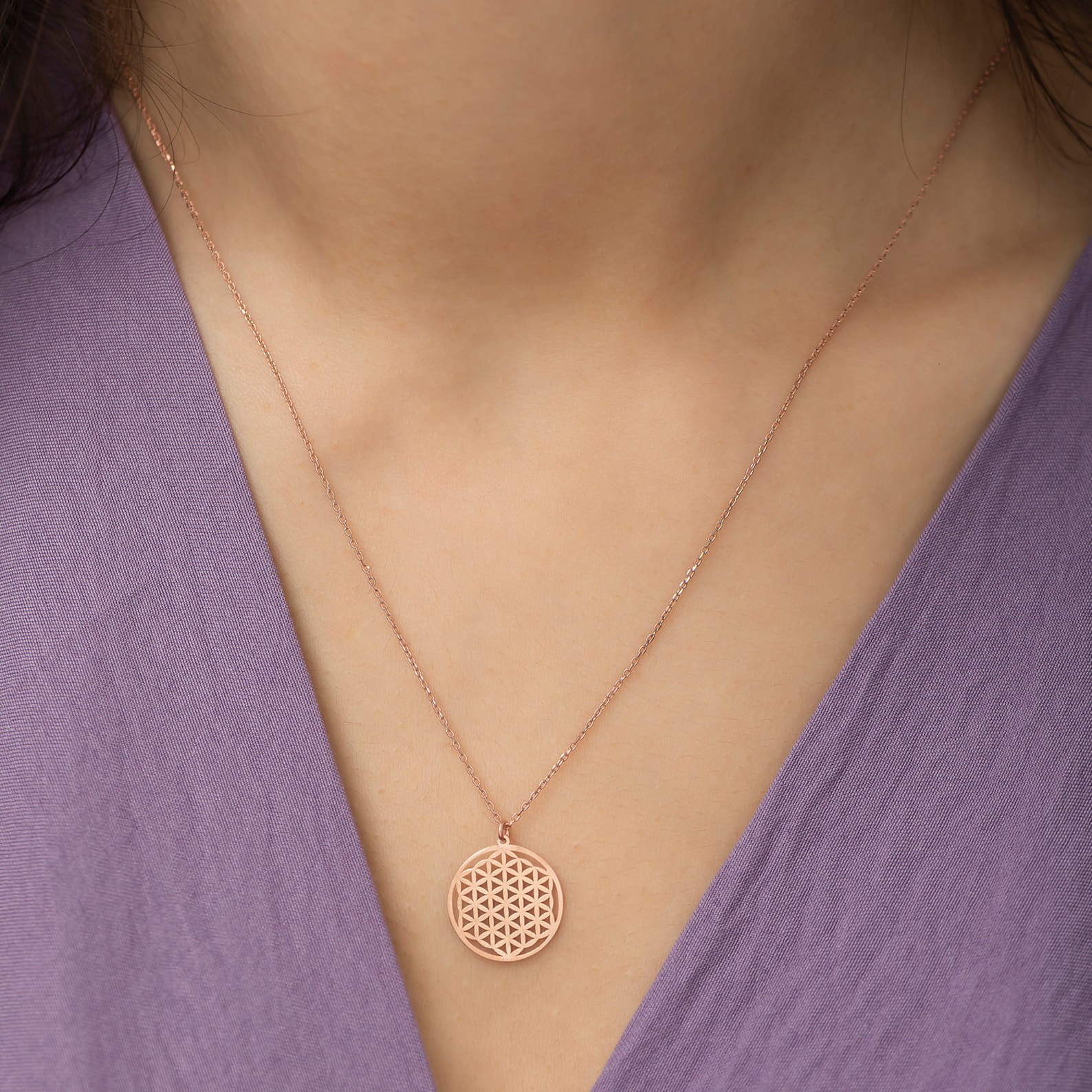 14K Gold Flower of Life Necklace Seed of Life Necklace - Etsy