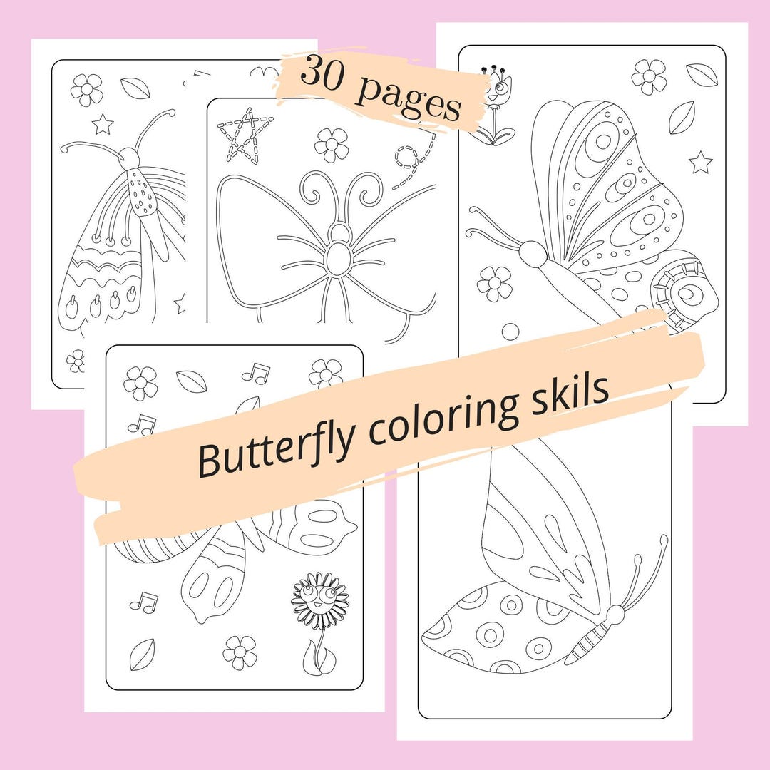 Butterfly Coloring Pages for Kids – 30 Printable PDF Sheets, Nature ...
