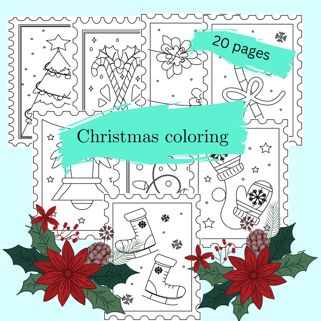 Christmas Coloring Pages Bundle: 20 Joyful Designs for Kids - Etsy