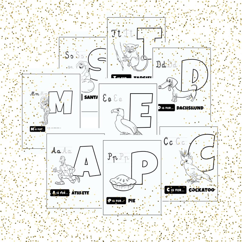 Animal Alphabet Art for Kids - 26 Coloring Sheets and Learning Fun ...