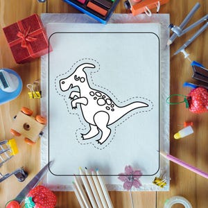 40 Dinosaur Scissor Skills Coloring Pages for Kids - Creative Fun and ...