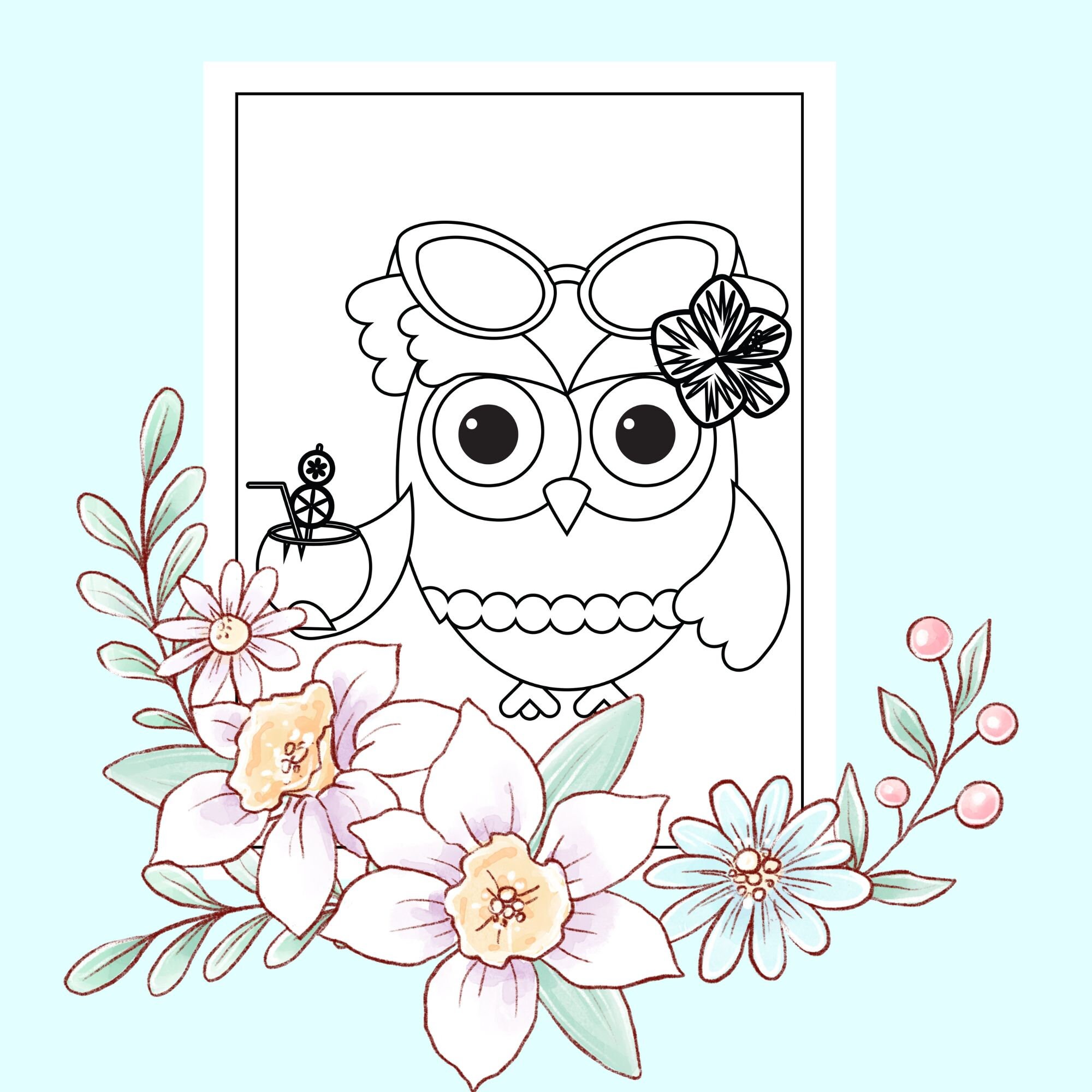 Printable Owl Coloring Pages Pack of 20 Intricate Designs for ...