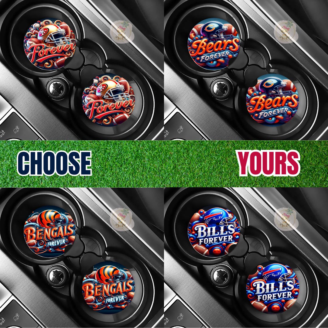 NFL Football Car Coasters Choose Your Team Stocking Stuffers Gifts - Etsy