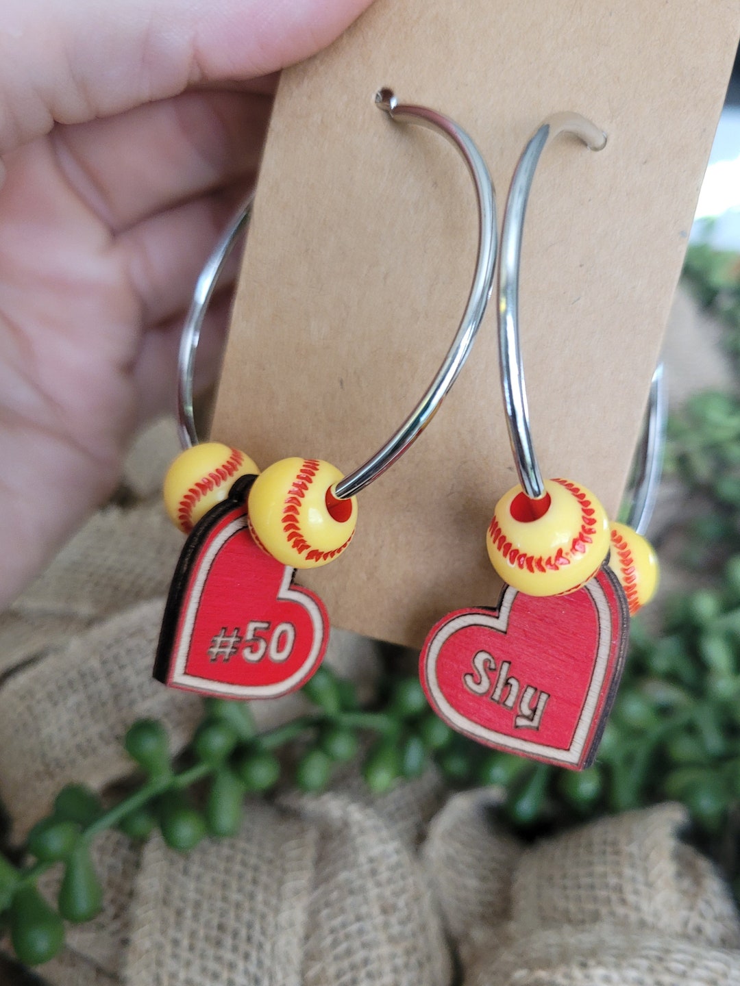 SPORTS HOOP EARRINGS + Personalized Earrings + Basketball, Baseball ...