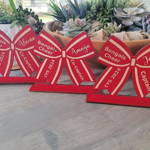CHEERLEADER BOW PLAQUE + Cheerleader Award + Cheer Coach Gift + Senior ...