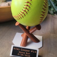 Softball and Baseball First Homerun (or Home Run) Frame and Ball Holder ...