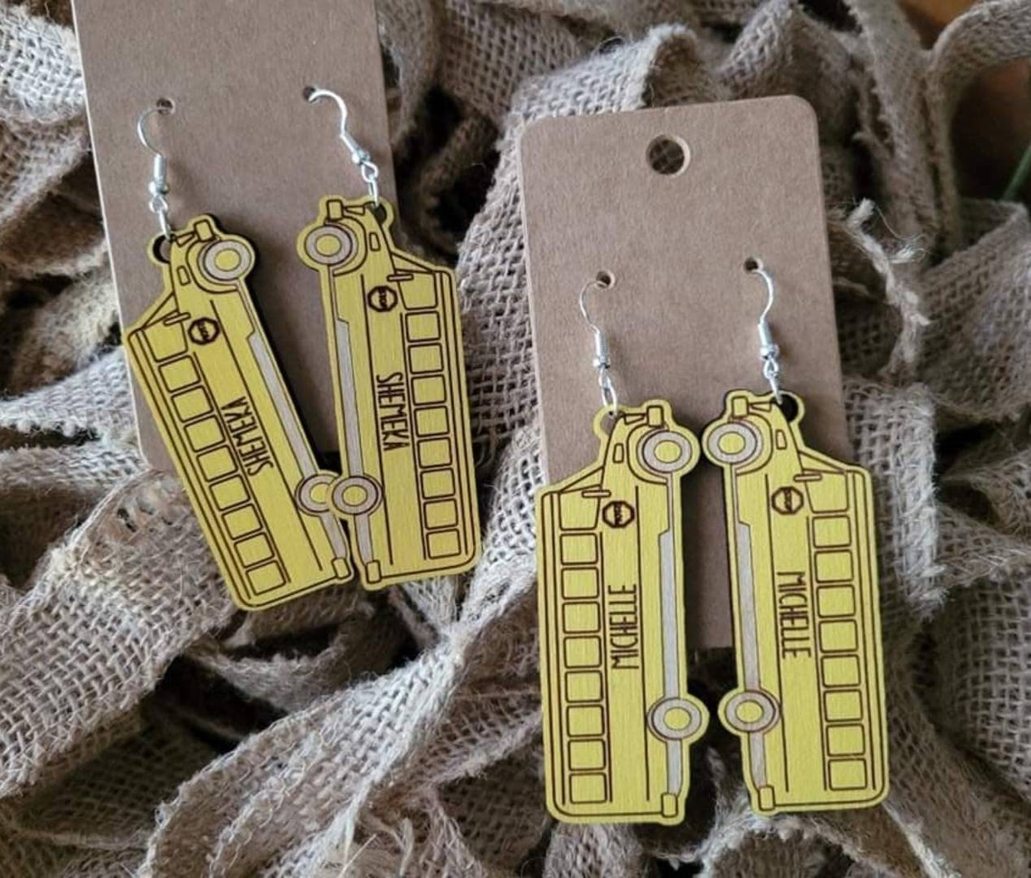 PERSONALIZED SCHOOL BUS Earrings Teacher Earrings Teacher - Etsy