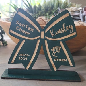 CHEERLEADER BOW PLAQUE + Cheerleader Award + Cheer Coach Gift + Senior ...