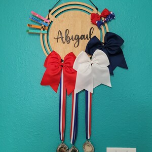 BOW ORGANIZER PERSONALIZED Cheer Display Cheerleading Competition Pin ...