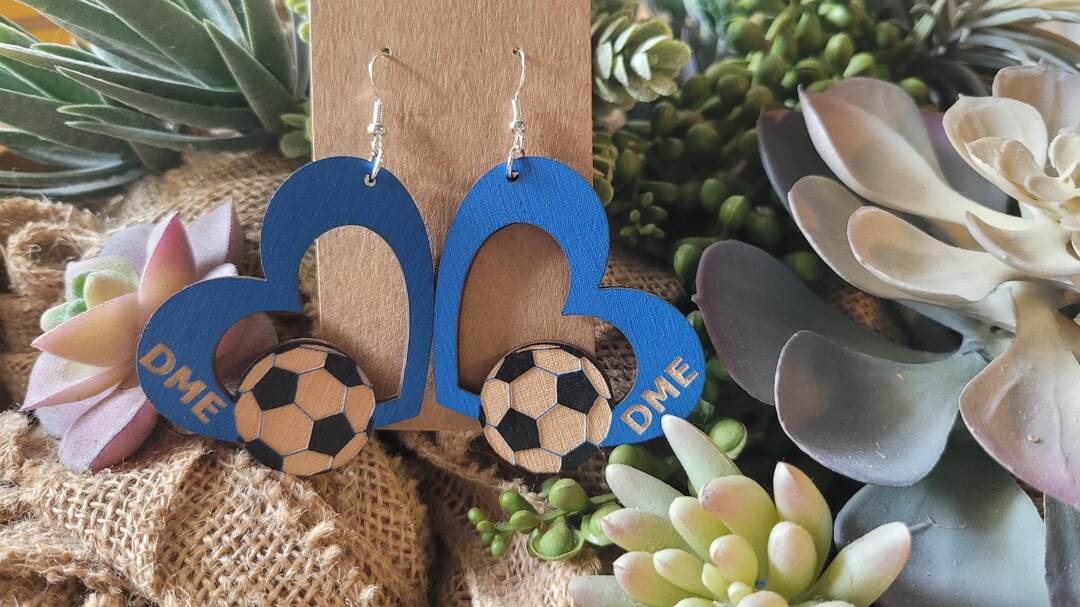 SPORTS HEART EARRINGS + Soccer + Volleyball + Basketball + Golf ...