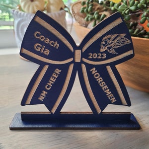 CHEERLEADER BOW PLAQUE Cheerleader Award Cheer Coach Gift Senior Gift ...