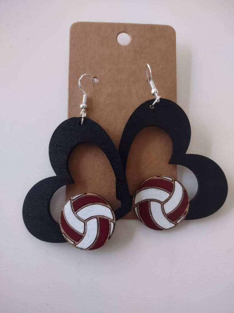SPORTS HEART EARRINGS + Soccer + Volleyball + Basketball + Golf ...