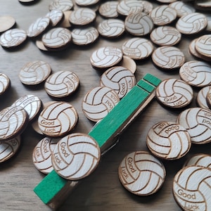 DIY Volleyball Tournament Pin Decorations, Engraved Wood Charms - Etsy