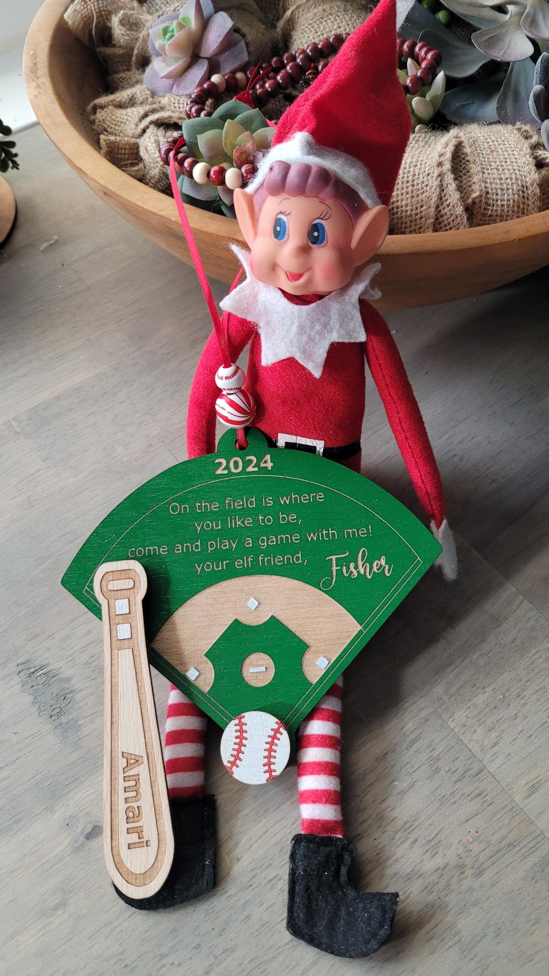 PERSONALIZED ELF CARD + Sports Themed Elf Post Card + Softball Mom ...