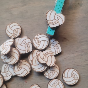 DIY Volleyball Tournament Pin Decorations, Engraved Wood Charms - Etsy