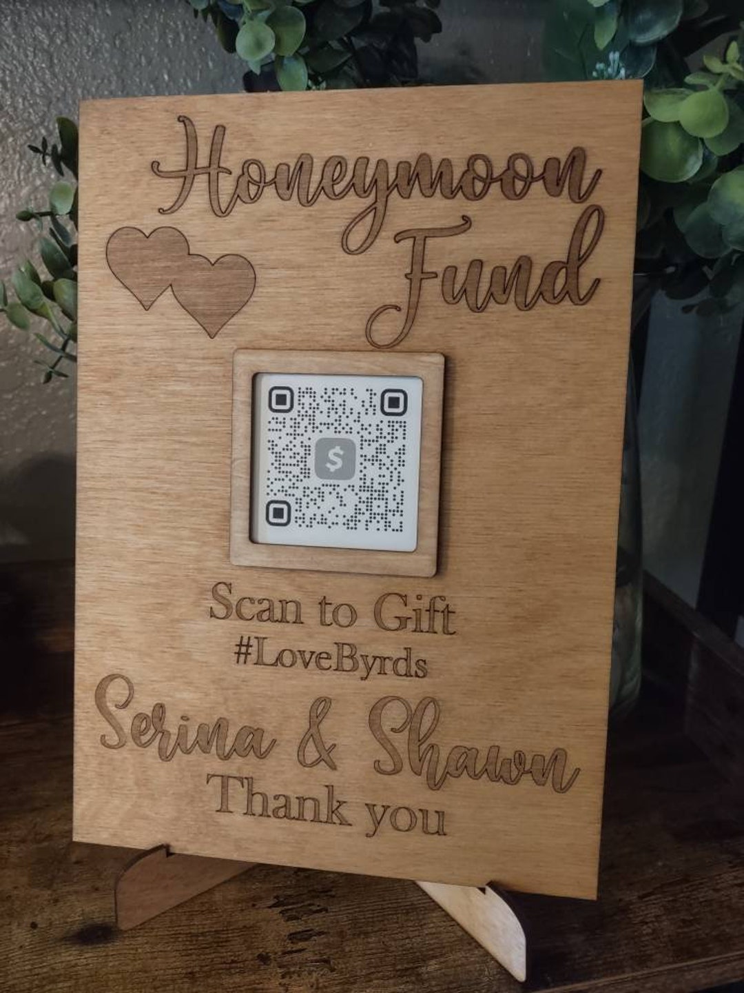 WEDDING FUND SIGN Honeymoon Fund Qr Code Sign Baby Shower Fund Small ...
