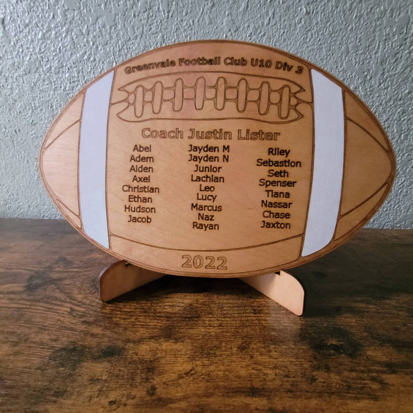 Personalized Football Coach Plaque – Engraved Wood, End of Season Gift ...