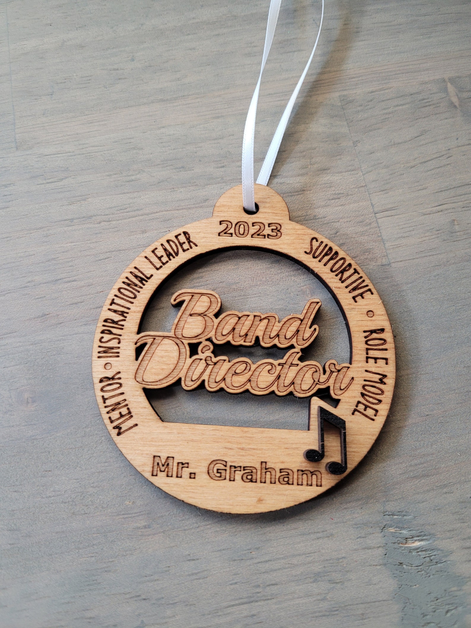 Personalized Band Director Wood Ornament, Engraved Gift - Etsy