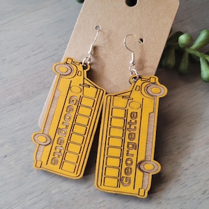 PERSONALIZED SCHOOL BUS Earrings Teacher Earrings Teacher Gift School ...