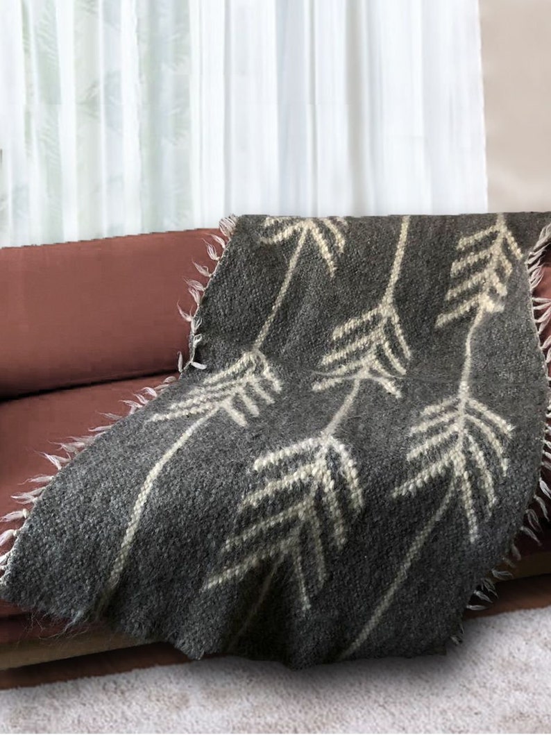 Grey Wool Throw Blanket Queen Size Warm Bed Sofa Coverlet - Etsy