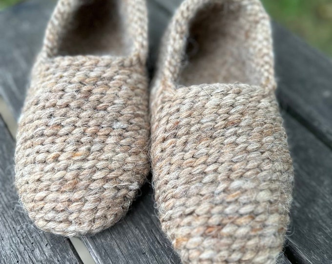 100% Natural Wool Slippers, Organic Wool Crochet Slippers, Pure Wool ...