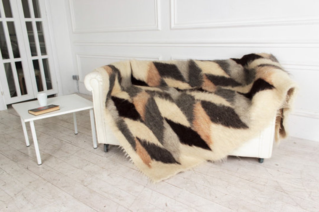 Patterned Wool Throw Blanket Queen Size Warm Bed Sofa Coverlet ...