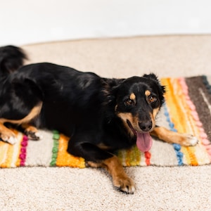 100% Wool Yellow Rug Rag Bedroom Stylish Boho Throw Rug Scandinavian ...