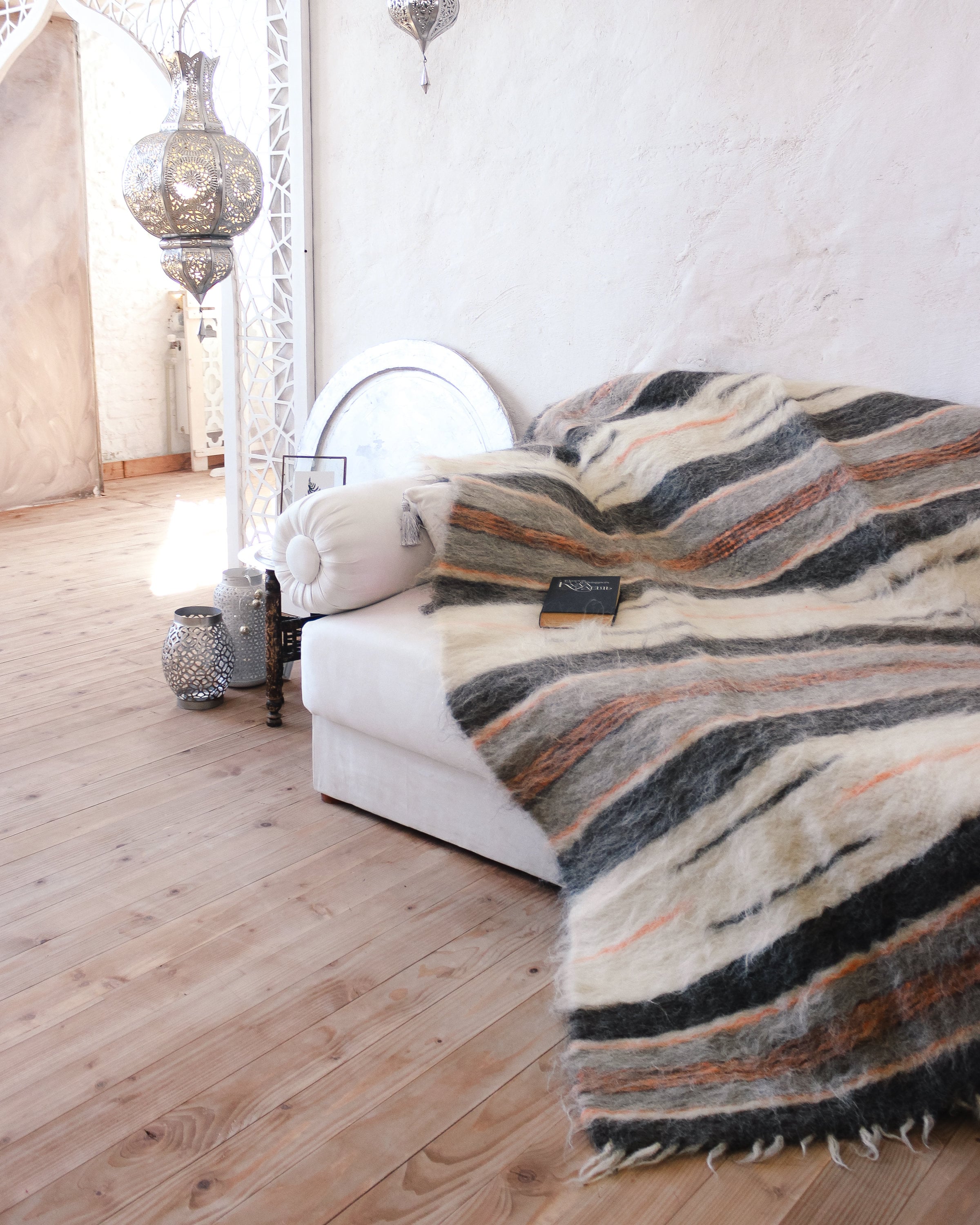 Bedroom rug Striped indoor Area rug Scandi Carpet wool Floor | Etsy